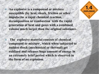 Explosives and its classification | PDF