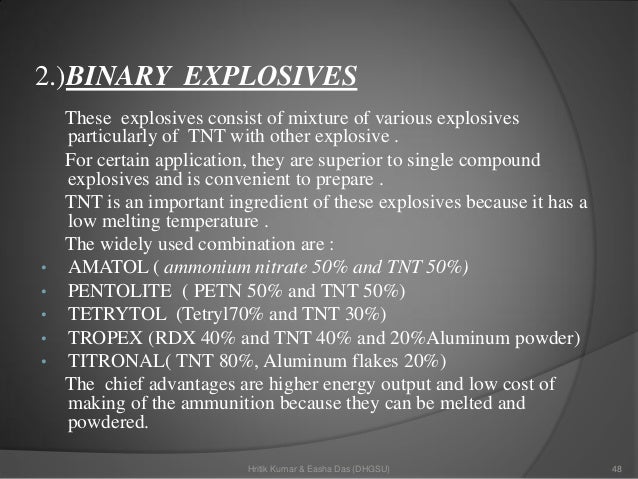 Explosives and its classification