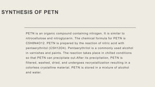Explanation , characterisation and synthesis of explosives | PPTX