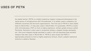 Explanation , characterisation and synthesis of explosives | PPTX