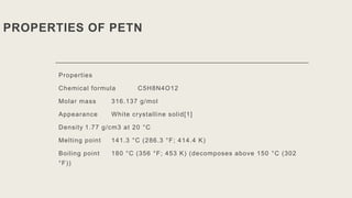 Explanation , characterisation and synthesis of explosives | PPTX