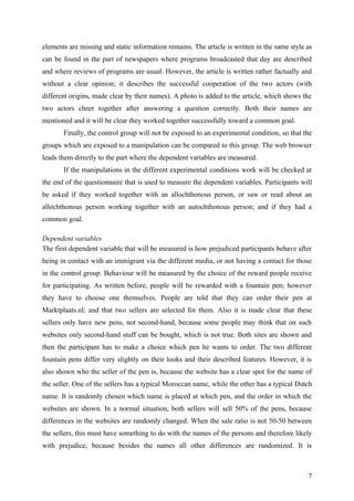 Reducing prejudice via mediated contact with immigrants - Proposal for ...