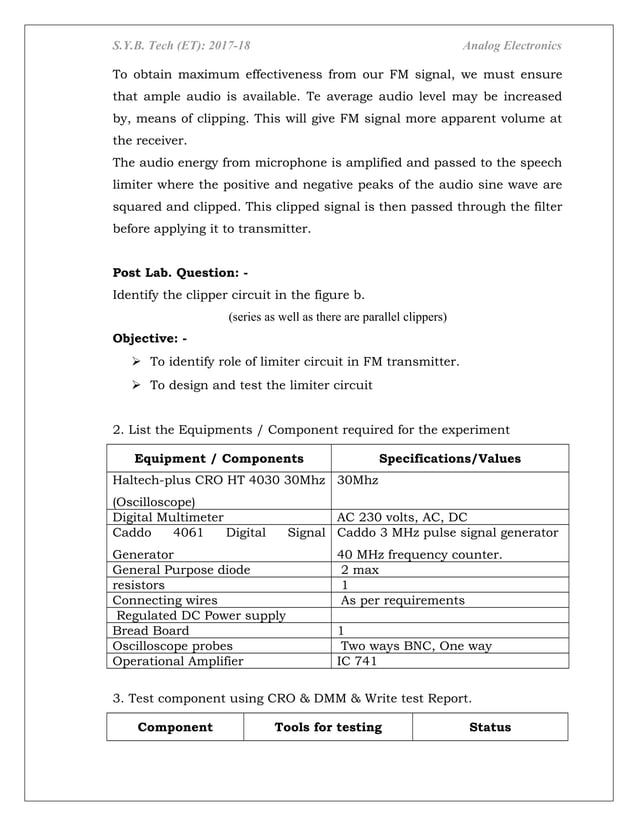 Exp no 1 edited Analog electronics | PDF