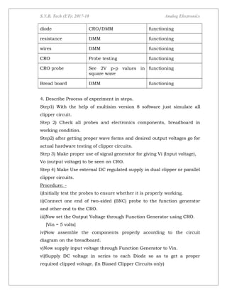 Exp no 1 edited Analog electronics | DOC