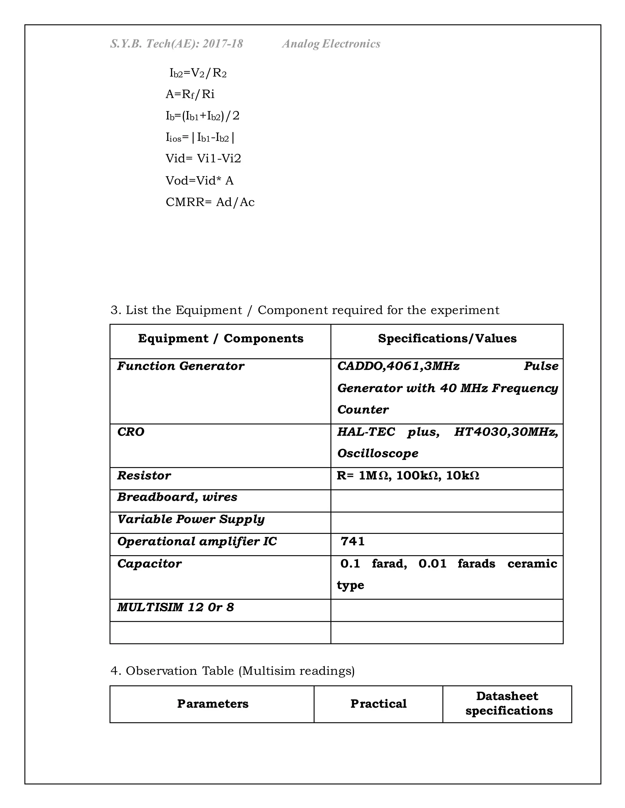 OP amp parameters | DOCX