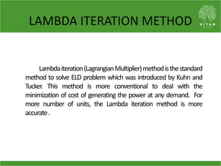 Solution to ELD problem | PPTX | Computer Software and Applications ...