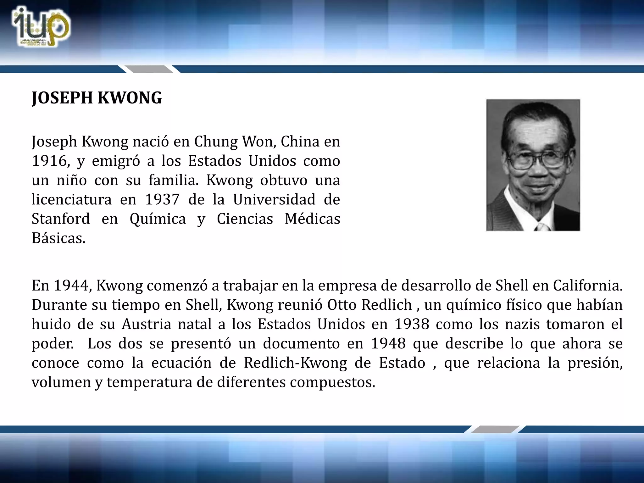 Ecuación de estado de Redlich-Kwong. | PPTX