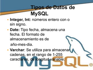 Expo mysql base de datos | PPTX