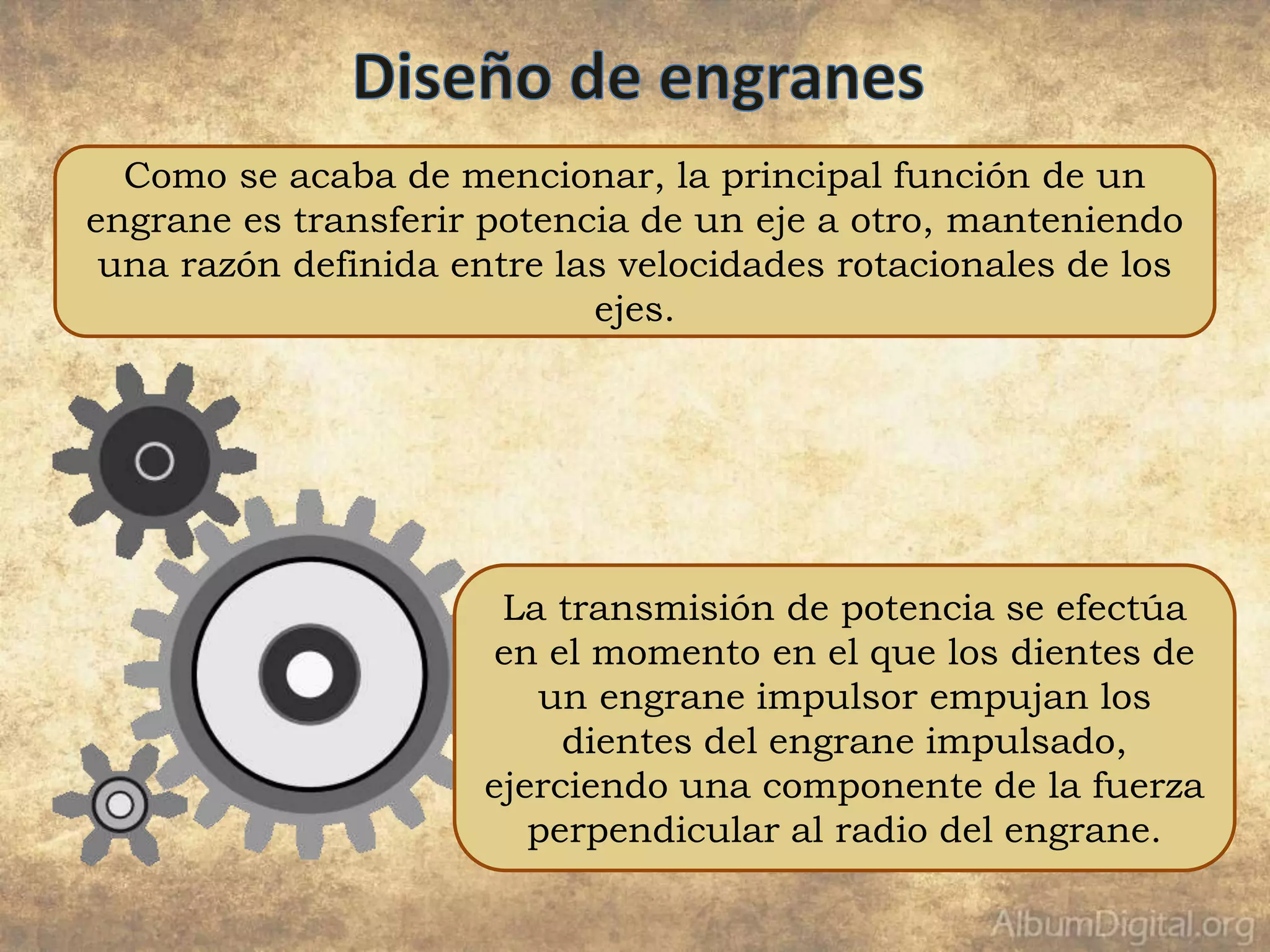 Diseño de engranes y flechas. | PPTX