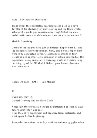 Expo 12 Discussion QuestionsThink about the cooperative learni.docx ...