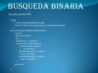 Expo busqueda binaria | PPTX