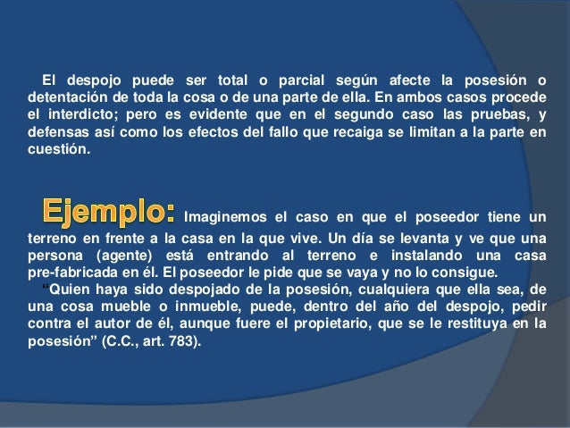 Despojo derecho civil
