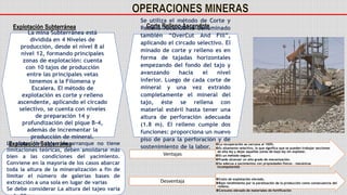 EXPO CONSTRUCIONES MINERAS A SUBTERRANIO | PPTX