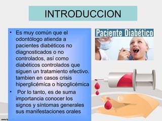 manejo de pacientes diabeticos en consulta dental | PPT