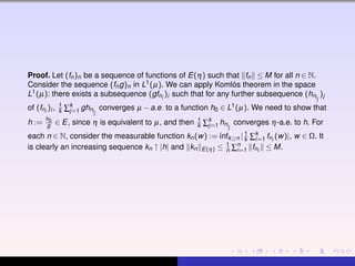 A Komlo ́sTheorem for general Banach lattices of measurable functions | PPT