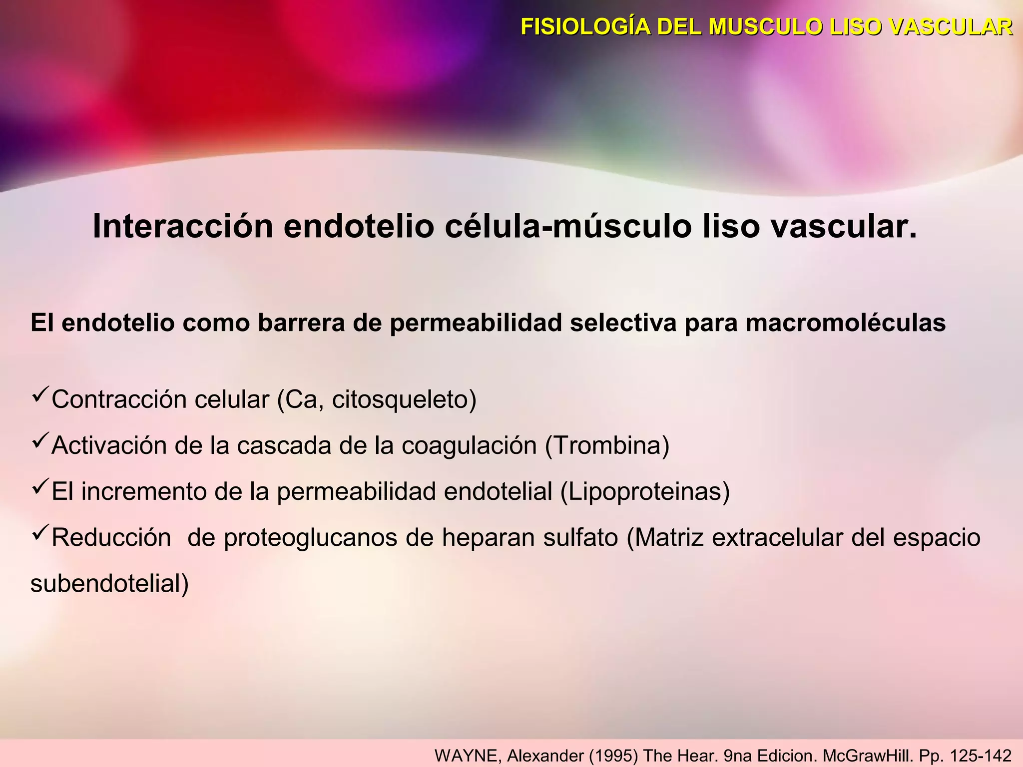 Fisiología del musculo liso cardiovascular - Circulación coronaria | PPT
