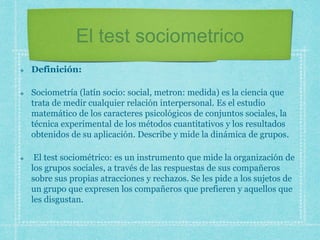 Test sociometrico | PPTX