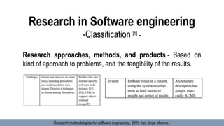 Research Methodologies for software engineering | PPTX