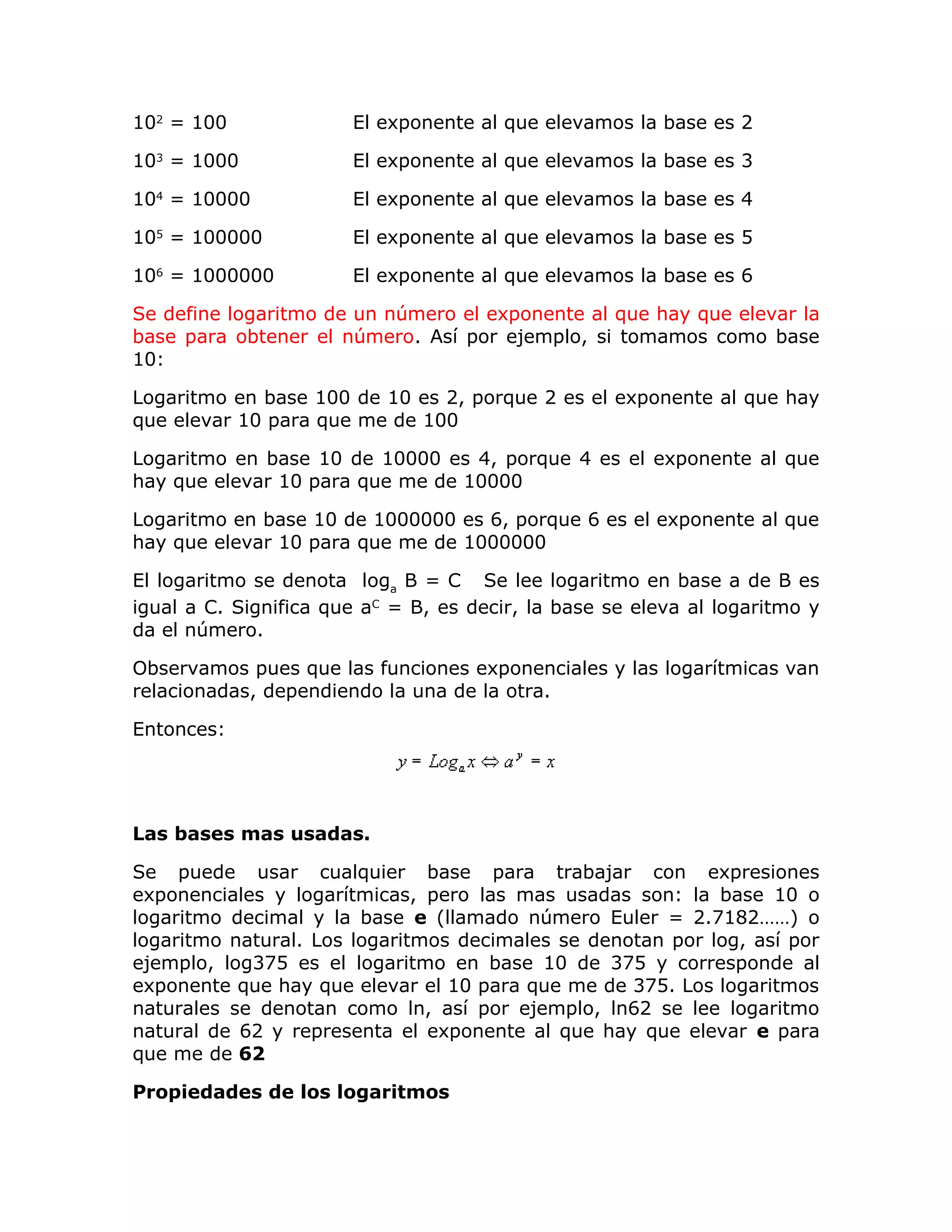 Exponenciales y logaritmos | PDF