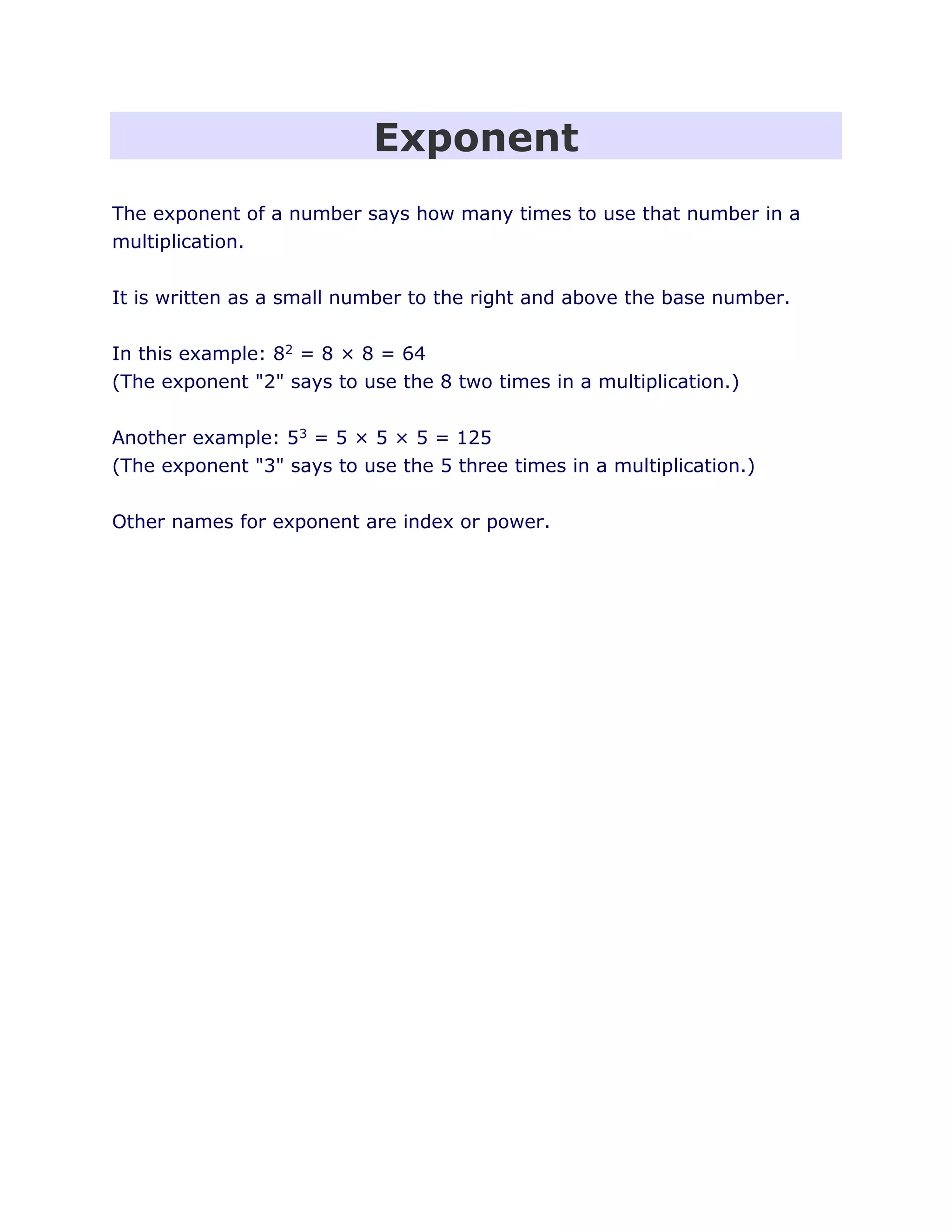 Exponent | PDF
