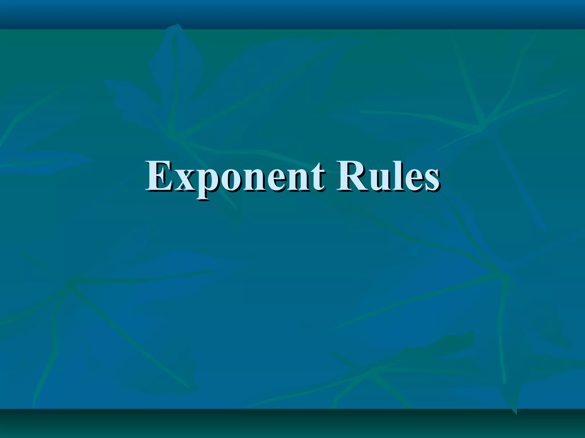 Exponent 2 | PPT