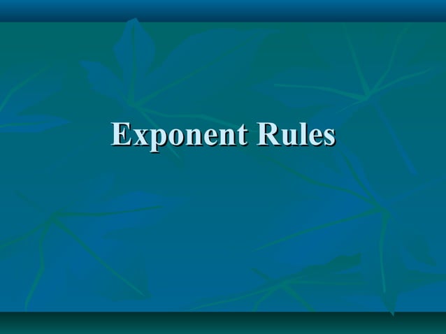 Exponent 2 | PPT
