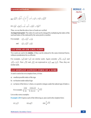 Exponents and radicals in Algebra | PDF | Physics | Science
