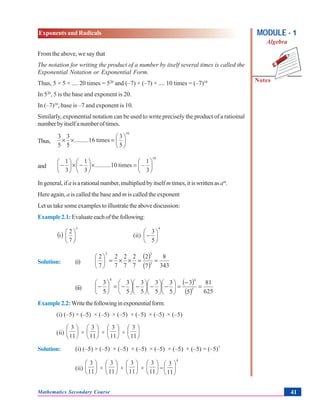 Exponents and radicals in Algebra | PDF
