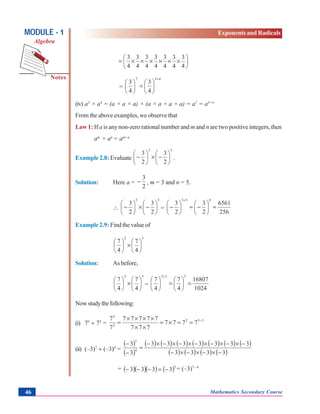 Exponents and radicals in Algebra | PDF | Physics | Science