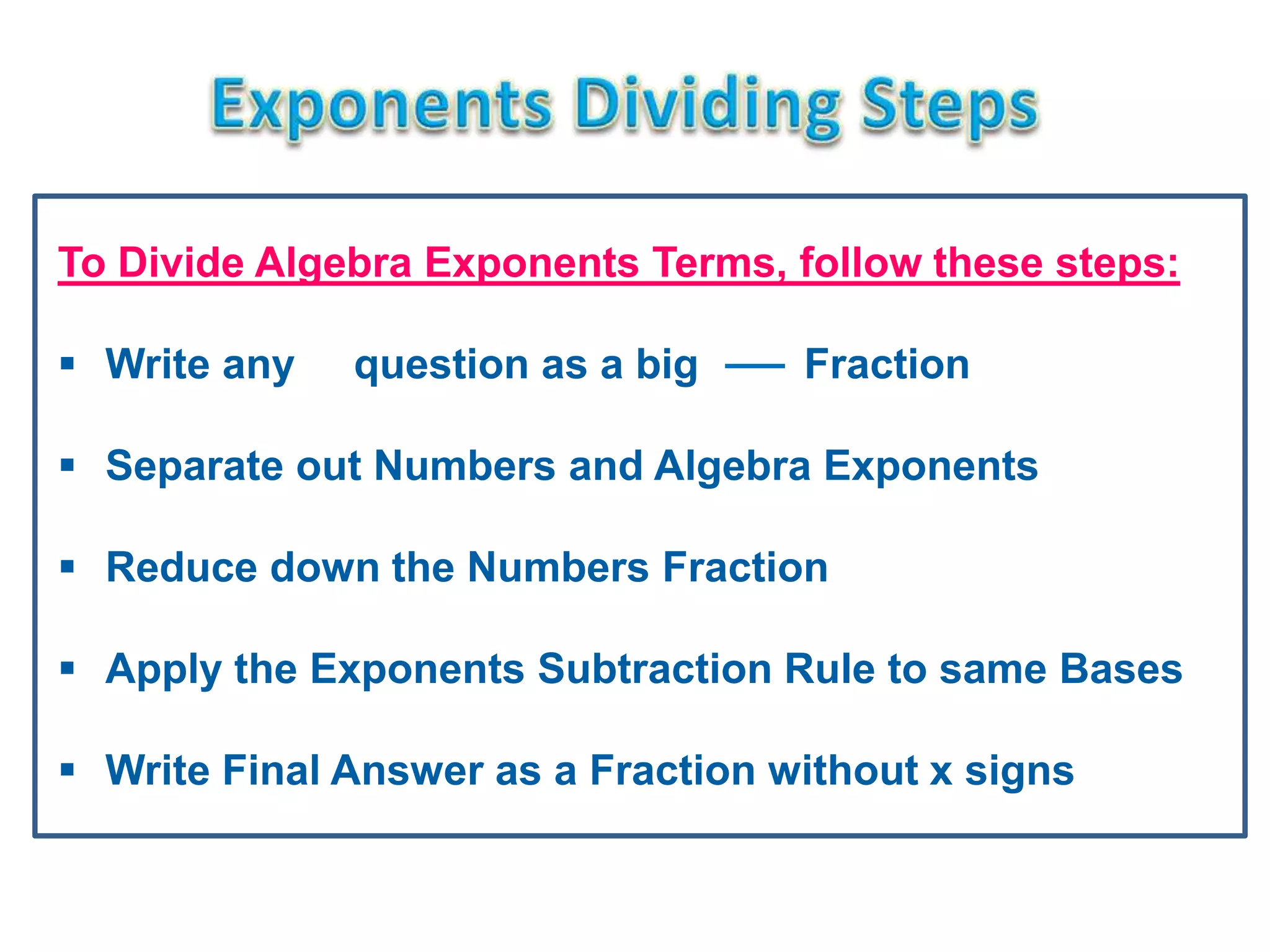 Dividing Exponents | PPTX