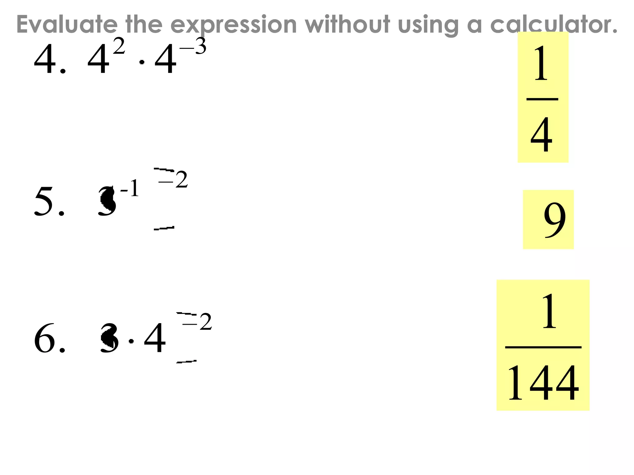 Exponent exercises | PPT