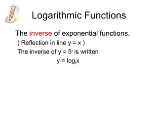 Exponential and logarithmic graphs | PPT
