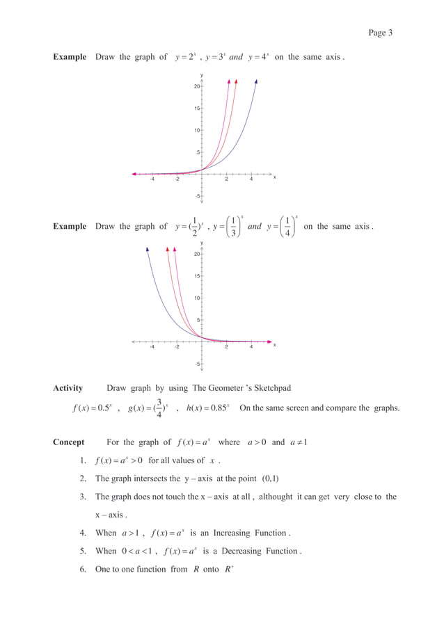 Exponential and logarithm function | PDF