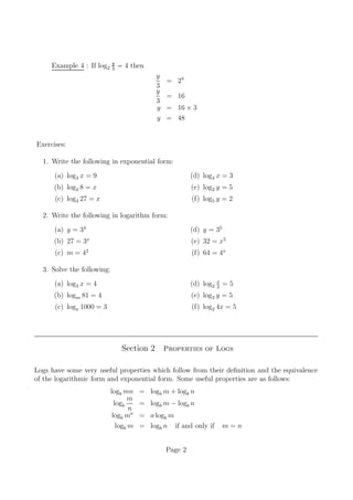 Exponential and logarithmic_functions | PDF