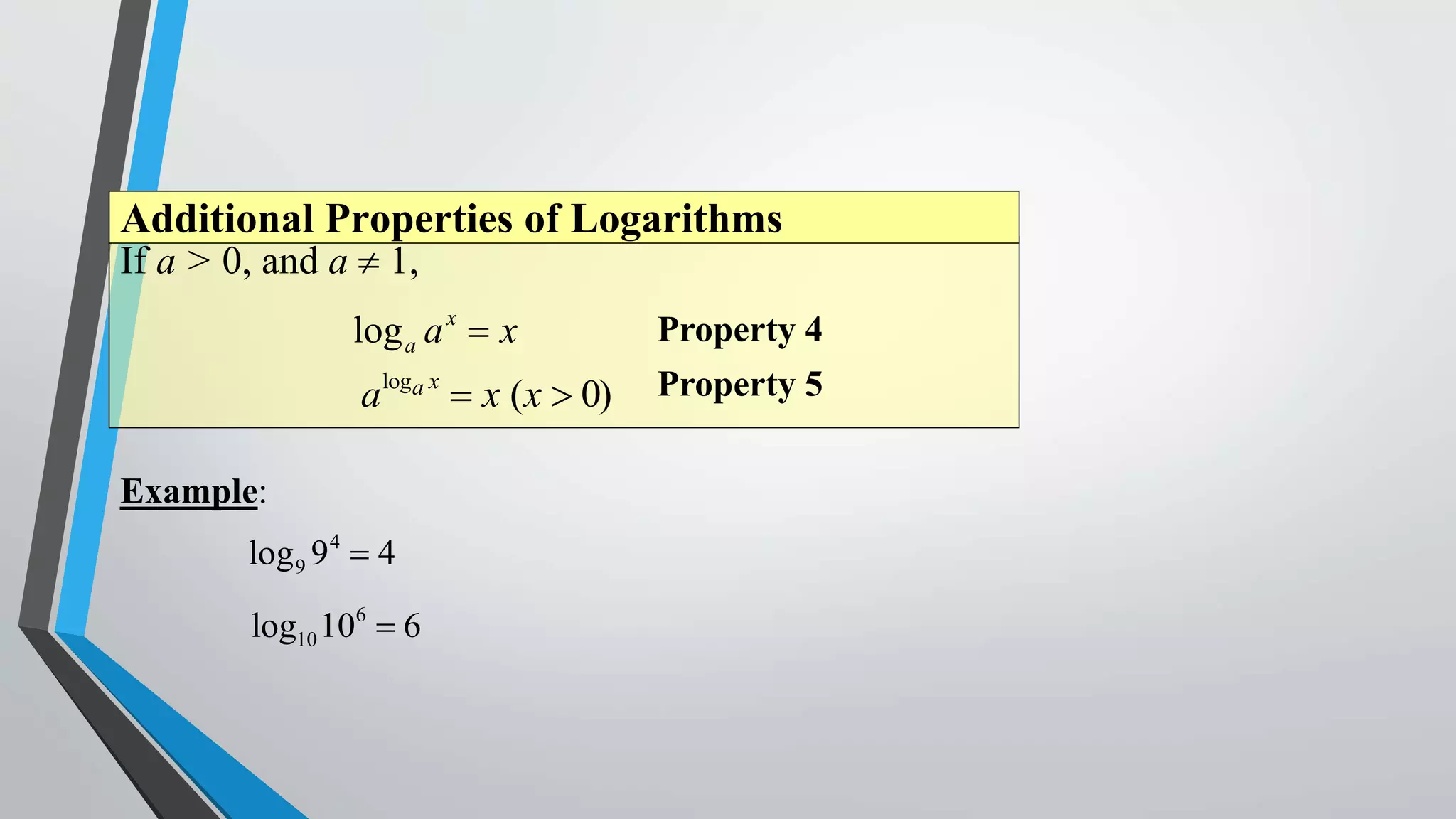 Exponential and logarithmic functions | PPTX | Physics | Science