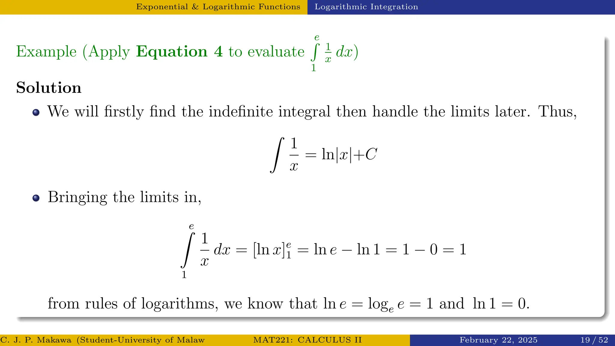 Mat221 Calculus Ii Transcendental Functions Exponential And Logarithmic Functions Inverse
