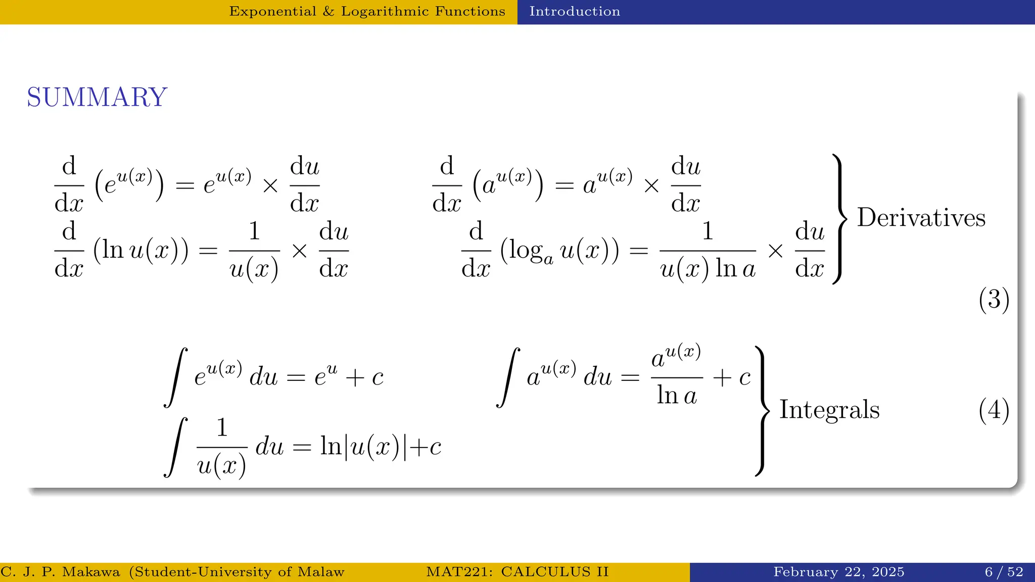 MAT221: CALCULUS II | Transcendental Functions -Exponential and ...