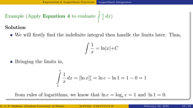 MAT221: CALCULUS II | Transcendental Functions -Exponential and ...