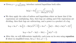 MAT221: CALCULUS II | Transcendental Functions -Exponential and ...
