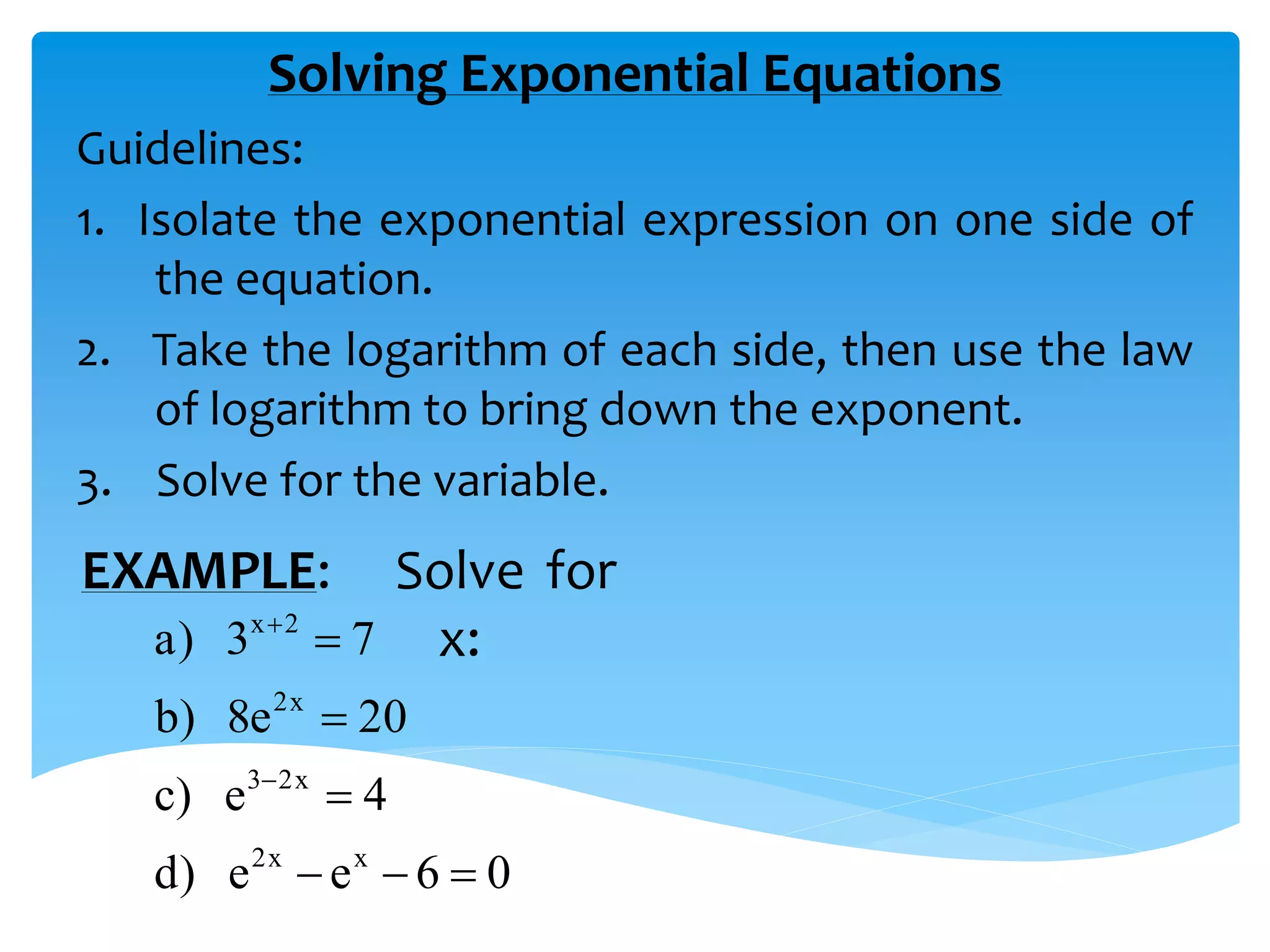 Exponential and logrithmic functions | PPTX