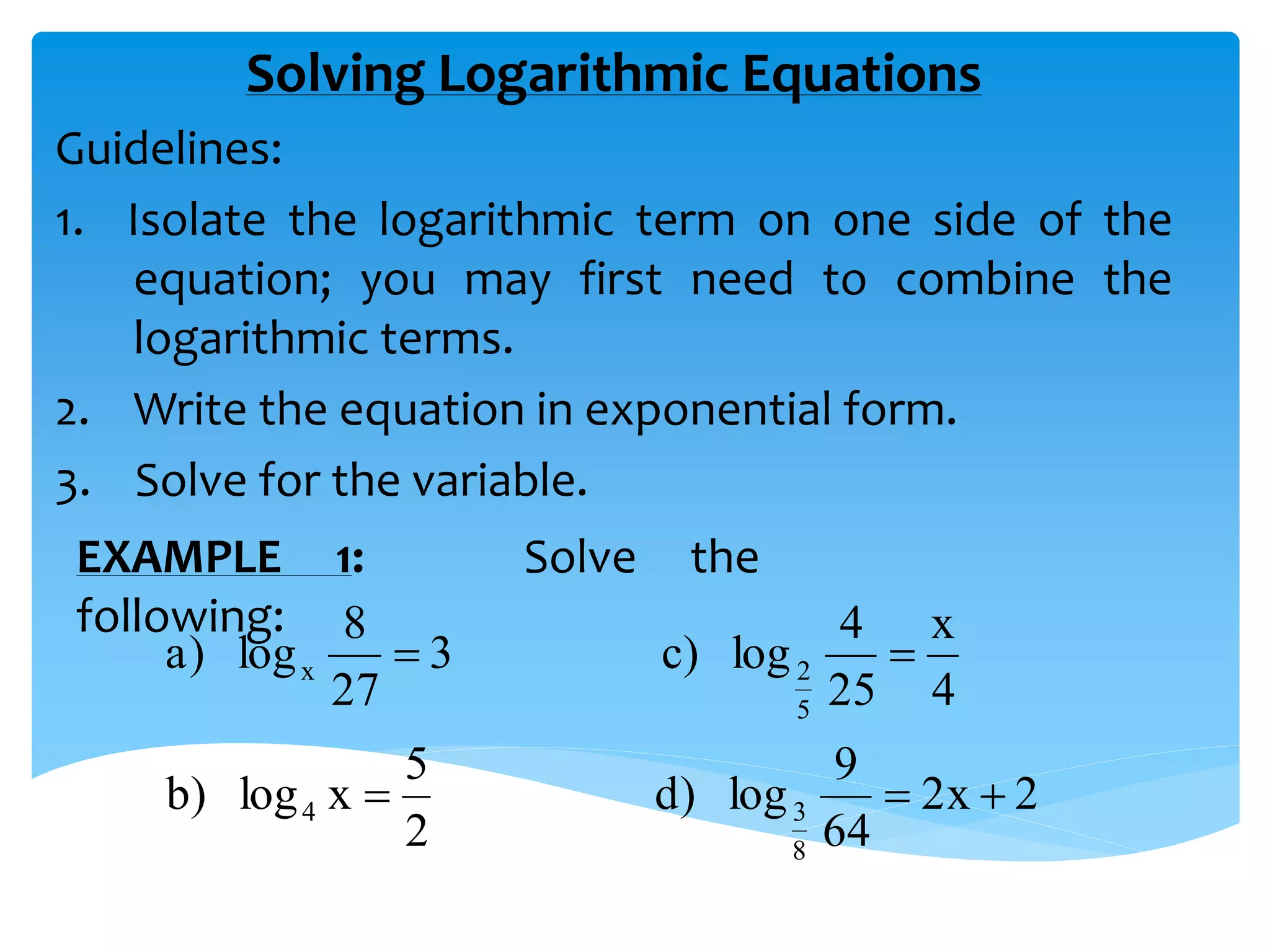 Exponential and logrithmic functions | PPTX