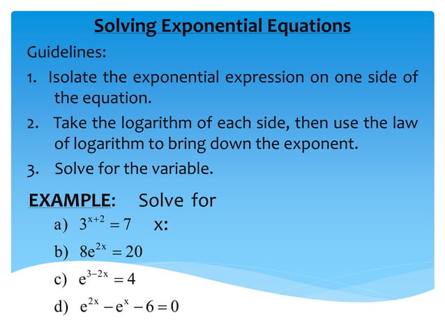 Exponential and logrithmic functions | PPTX | Physics | Science