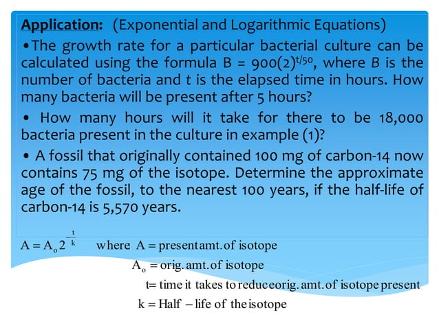 Exponential and logrithmic functions | PPTX | Physics | Science