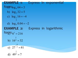 Exponential and logrithmic functions | PPTX
