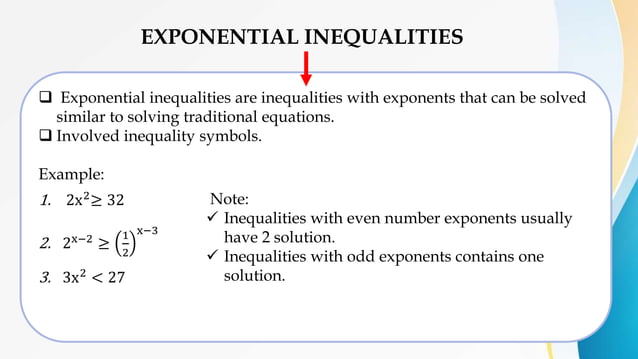 Exponential Equation & Inequalities.pptx | Physics | Science