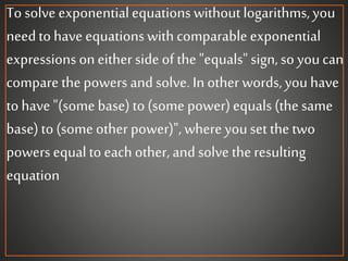 Exponential equations | PPTX
