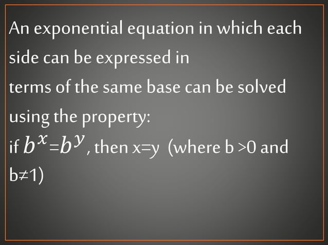 Exponential equations | PPTX