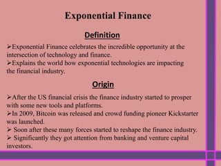 Exponential finance ppt | PPT