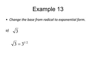 Exponential Form Example