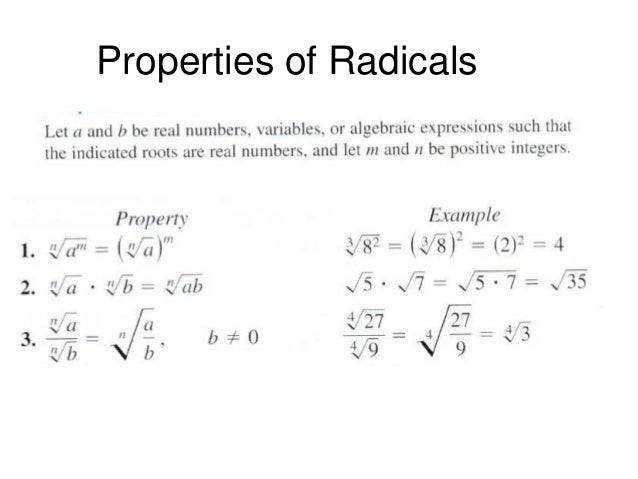 Exponential Form - Radicals
